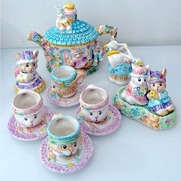 mercuries | Toys | Vintage Mercuries Easter Bunny Rabbit Tea Set Child ...